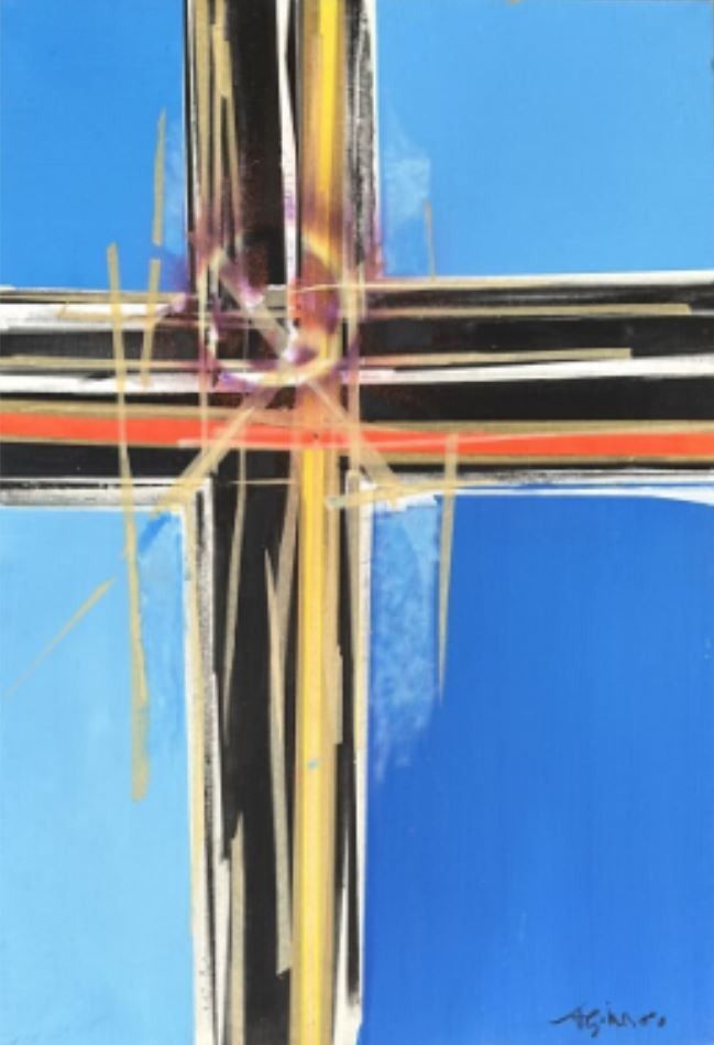 Lot N°154 - Peinture et collages sur toile signée Jacques Simon en 1987 - Résultat du 11/09/2023