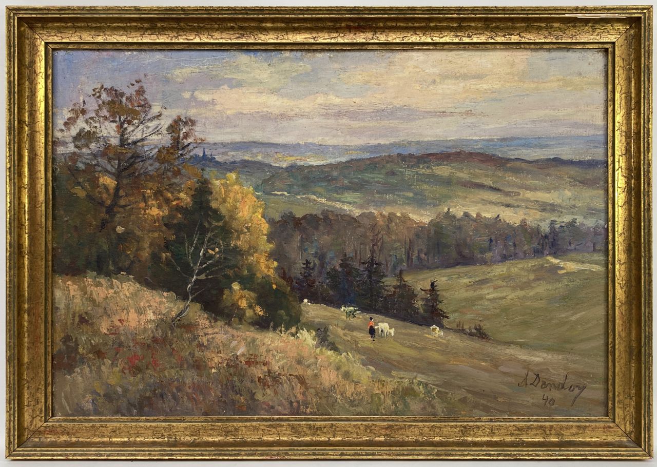 Lot N°175 - Albert DANDOY (1885-1977) Paysage des Ardennes. Hu ...